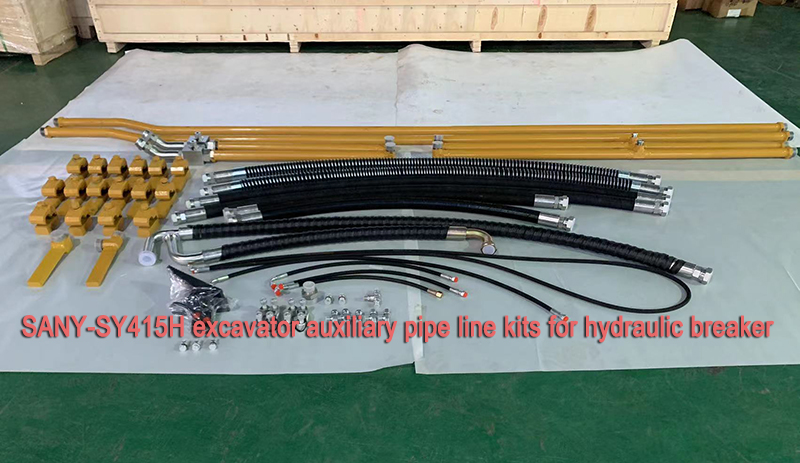 SANY excavator auxiliary piping kits hydraulic breaker pipe line kit ...